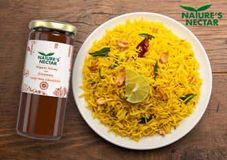 Paneer lemon honey rice with honey cucumber raita – Nature's Nectar